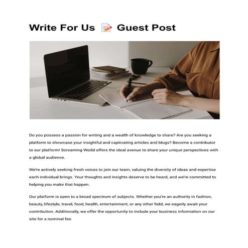 Write For Us 📝 Guest Post-Screaming World | PDF