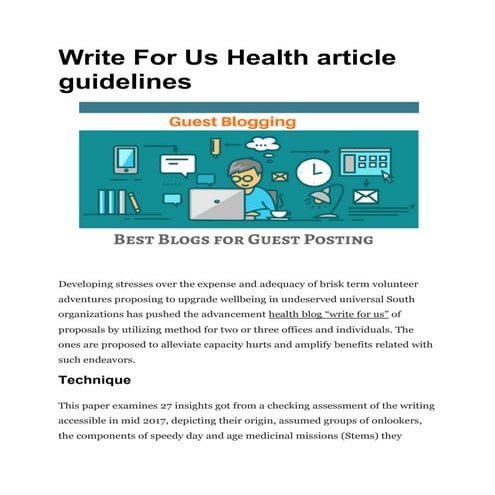 Write for us health article guidelines | PDF