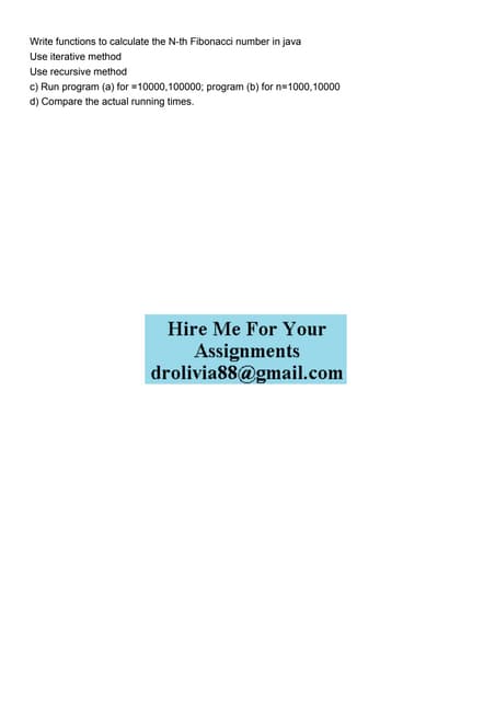 Write Functions To Calculate The Nth Fibonacci Number In Ja Pdf