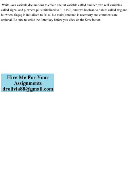 Write Java Variable Declarations To Create One Int Variable Called Nupdf 3992