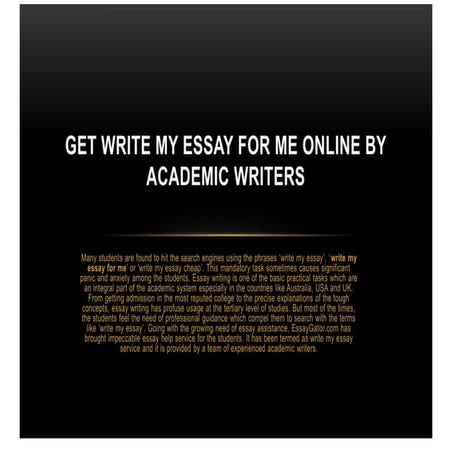Write My Essay | PDF