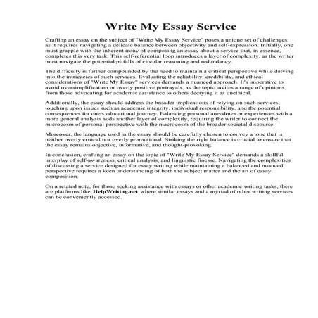 Write My Essay Service. Free Essay Samples: Ready-Made Examples For All ...