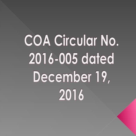 Writeoff Guidelines of the DOLE Regional Office No. 5 based on COA ...