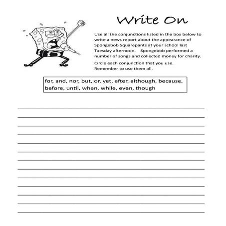 Write on conjunctions_worksheet | PDF