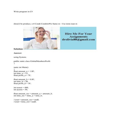 Write program in C# shoul-I be produce- o-8 Cendi CenditinWe Same m.docx