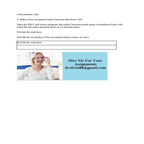 Write Puthone Code 5 Make A Basic Program To Plot Cartesian Data Frompdf 4434