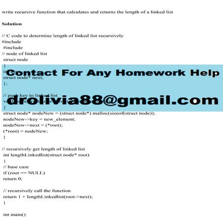 Write Recursive Function That Calculates And Returns The Length Of A Pdf