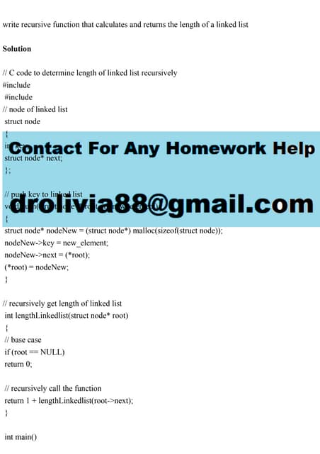 Write Recursive Function That Calculates And Returns The Length Of A Pdf