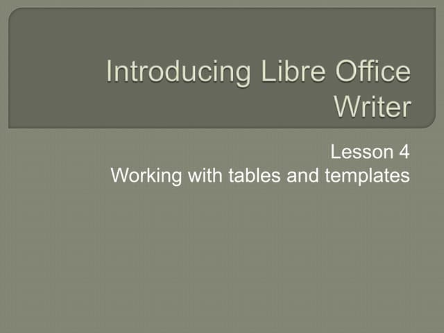 Libre Office Impress Lesson 1 | PPTX