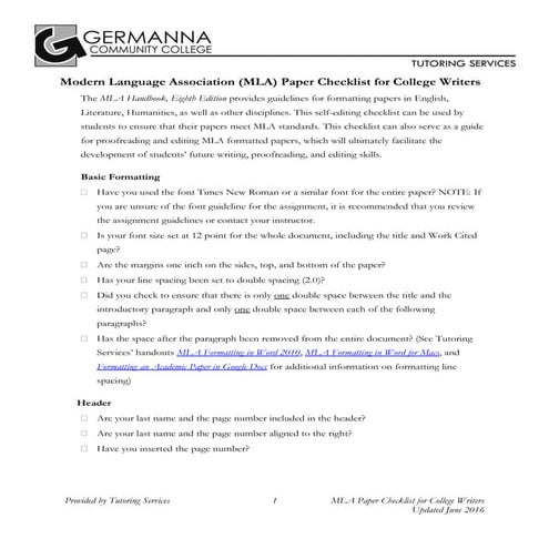 MLA Citations 2009