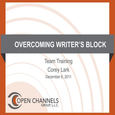 Overcoming Writer's Block | PPTX