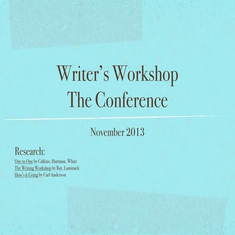 Writers Workshop Conferencing | PPT