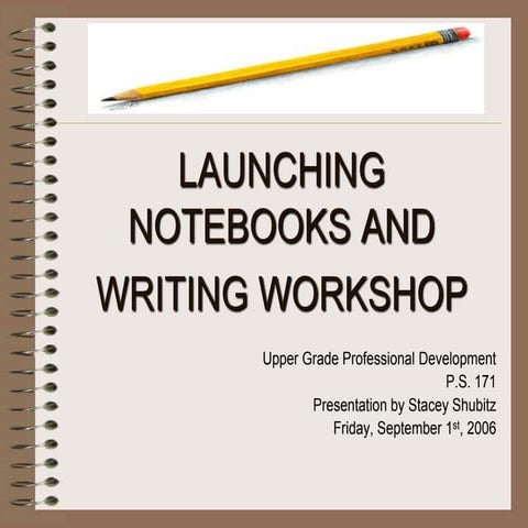Writer's workshop presentation powerpoint 2012 13 | PPT