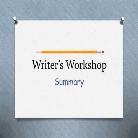 Writer's workshop | PPT