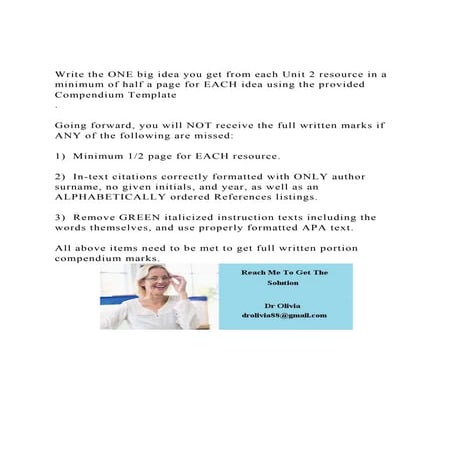 Write the ONE big idea you get from each Unit 2 resource in a mi.docx