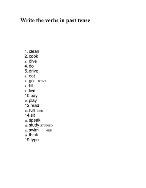 Write The Verbs In Past Tense PDF write-the-verbs-in-past-tense-pdf
