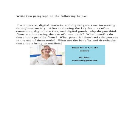 Write two paragraph on the following below E-commerce, digita.docx