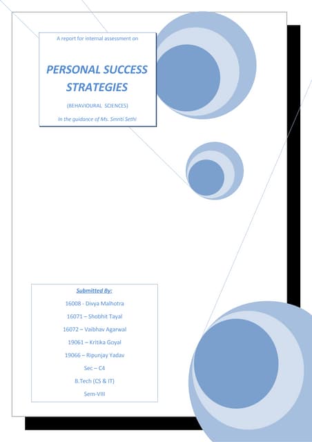 personal success strategies | PPT | Careers