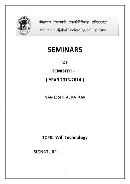 Wi-Fi technology presentation | PPSX | Internet | Computing