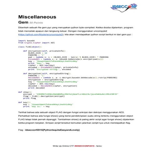 Write up idsecconf2015 online ctf | PDF