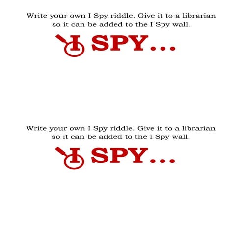 Write Your Own I Spy Riddles | PDF