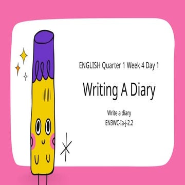 Writing a Diary: Expressing Thoughts and Daily Activities in English | PPTX