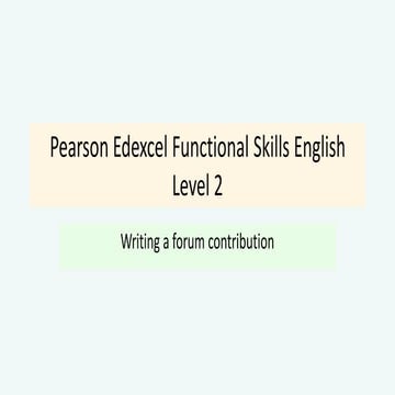 FS English Level 2 - May 13, 2023 (Writing Forum Contributions). | PDF