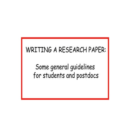 Writing A Research Paper | PPT