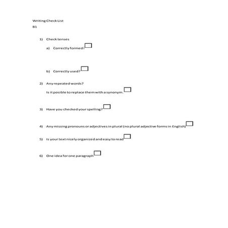 Writing checklist-b1 | DOCX