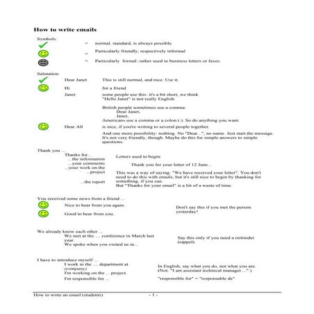 Writing emails | PDF