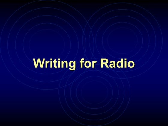 Radio Script writing and Broadcasting | PPTX | Public Radio | Talk Radio