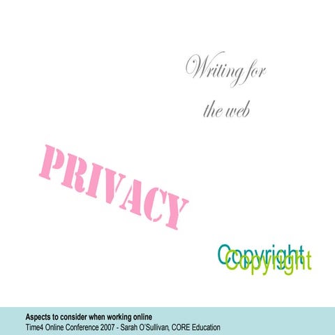 Writing for the web/Privacy/Copyright | PPT