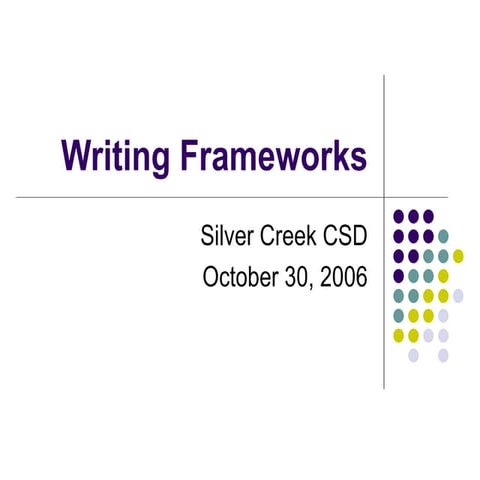 Writing Frameworks | PPT | Resume Writing and Advice | Job Search