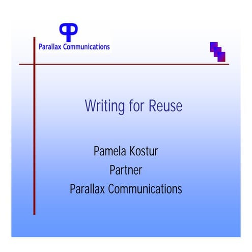 Writing for Reuse: Learning How To Write Modular Content for Reuse | PDF | Technology & Computing