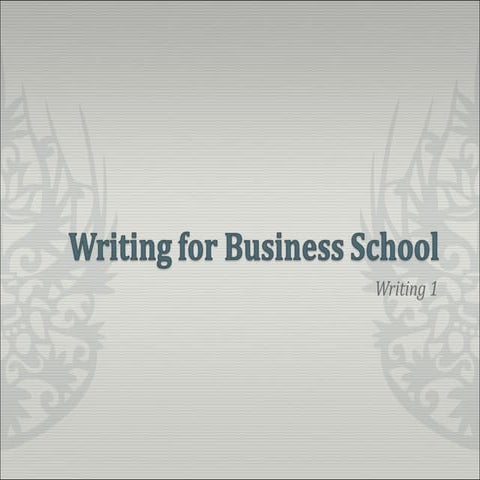 Writing 1 ppt | PPT