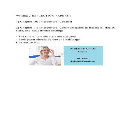 Writing 2 REFLECTION PAPERS 1) Chapter 10 Intercultural Confli.docx