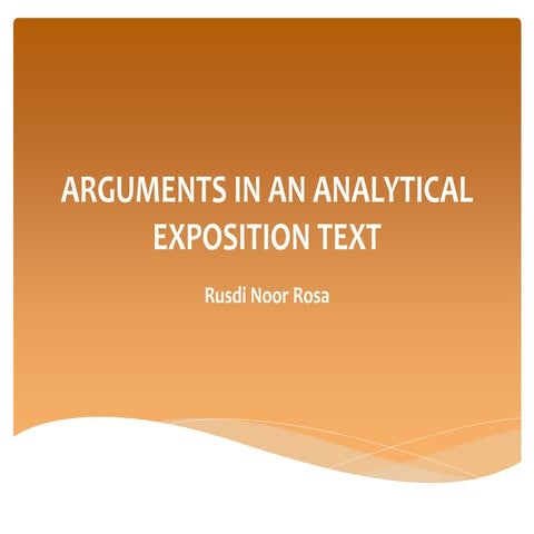 Arguments in an Analytical Exposition Text | PDF