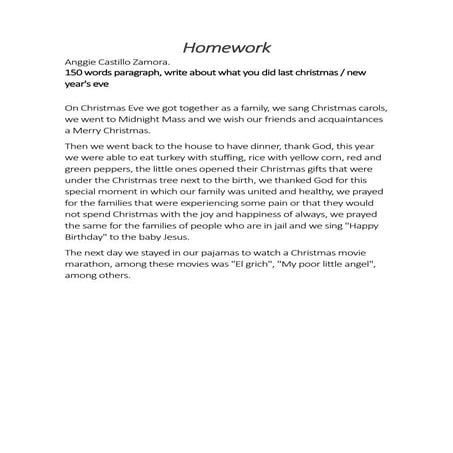 Writing 4 my last christmas | PDF