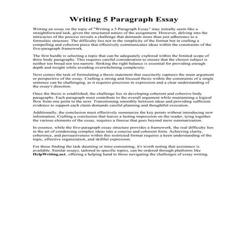 Writing 5 Paragraph Essay. Five paragraph essay format. How to write a ...