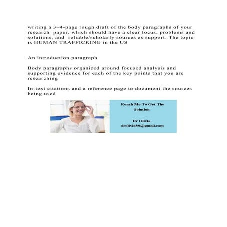 writing a 3–4-page rough draft of the body paragraphs of your resear | DOCX