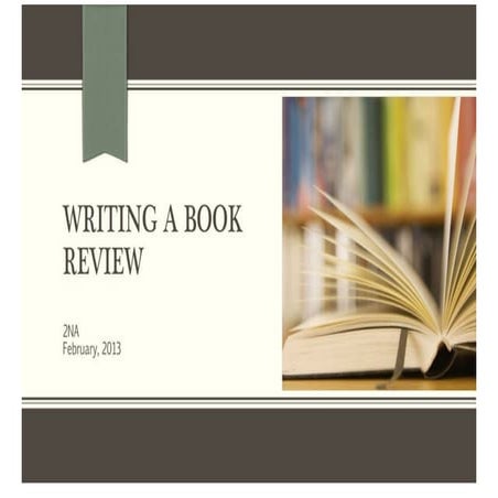 WRITING A BOOK REVIEW | PDF