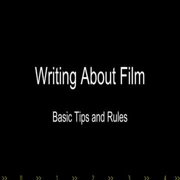 Writing about film | PPTX