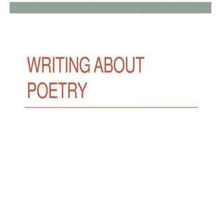 Writing About Poetry | PPT
