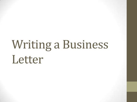 Business Letters | PPT