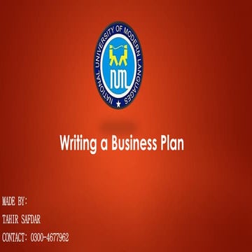 Writing a business plan | PDF