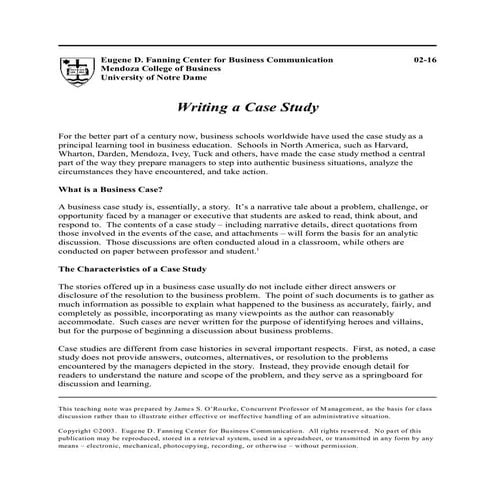 Writing a case study | PDF