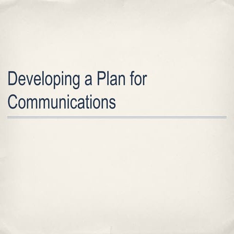 Writing a communications plan | PPT