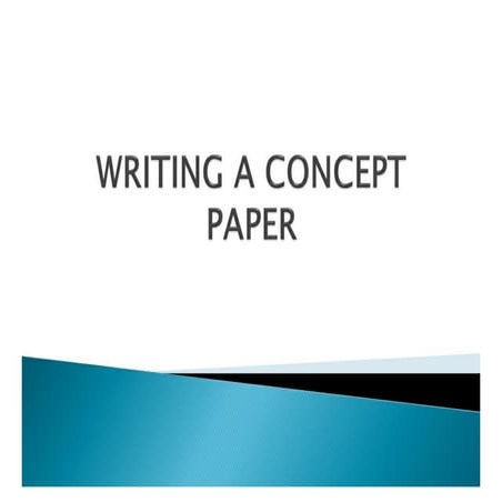 WRITING A CONCEPT PAPER | PDF