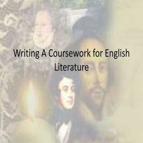 Writing a coursework for english literature | PPT