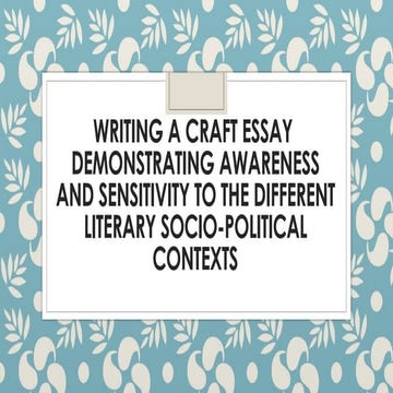 3 Literary Reading Lenses: Biographical Context, Historical Context, Socio-Cultural Context | PPTX